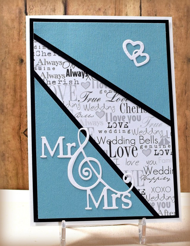 Diagonal Split Panel Wedding Card | I Played With Paper Today!