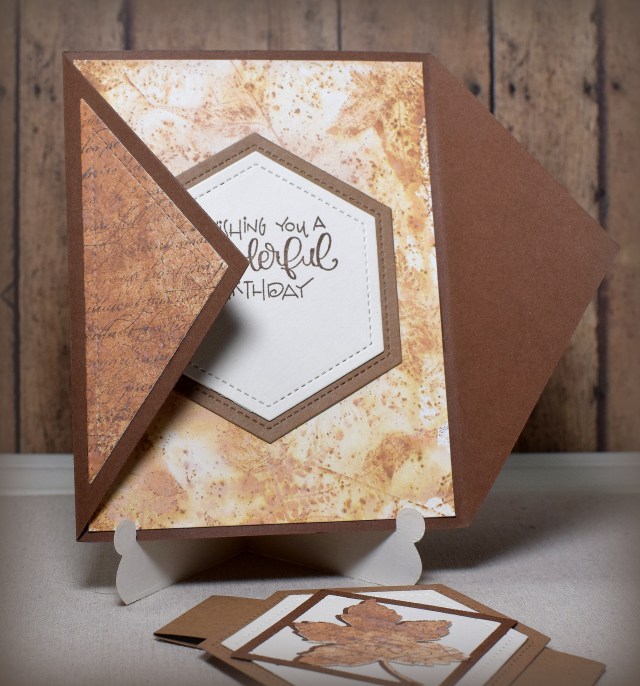 Autumn Triangle Gatefold Card | I Played With Paper Today!