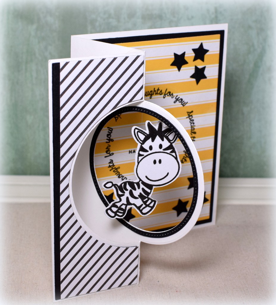 Xavier Zebra Spinner Flip Card with Mirror Stamping | I Played With ...